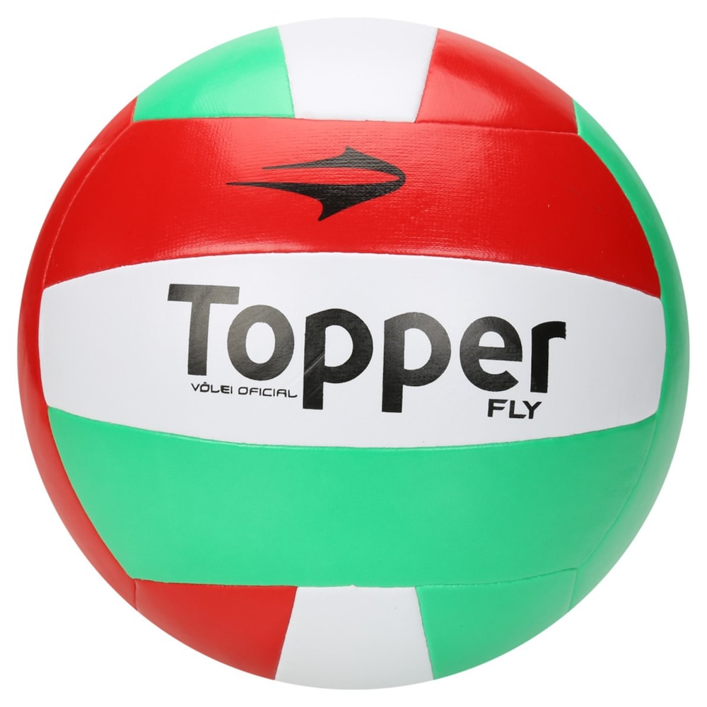 Bola Topper Vôlei Fly - Verde e Vermelho - Esporte Legal